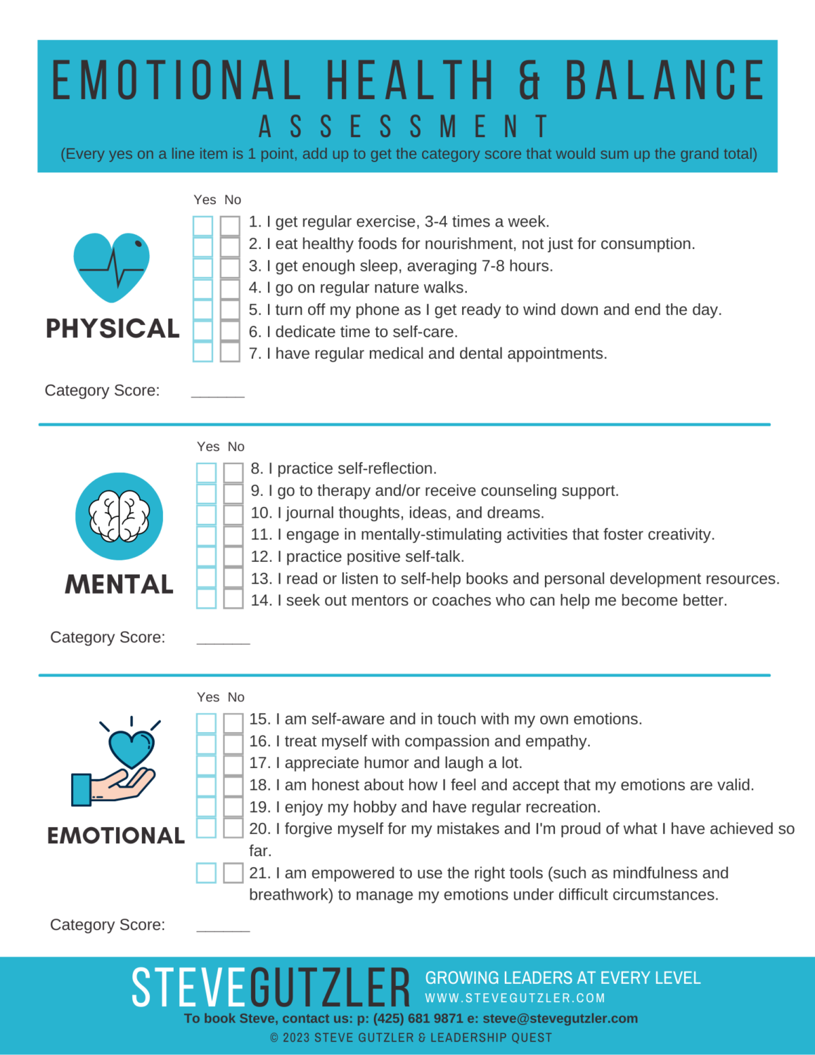 Emotional Health and Balance - Steve Gutzler